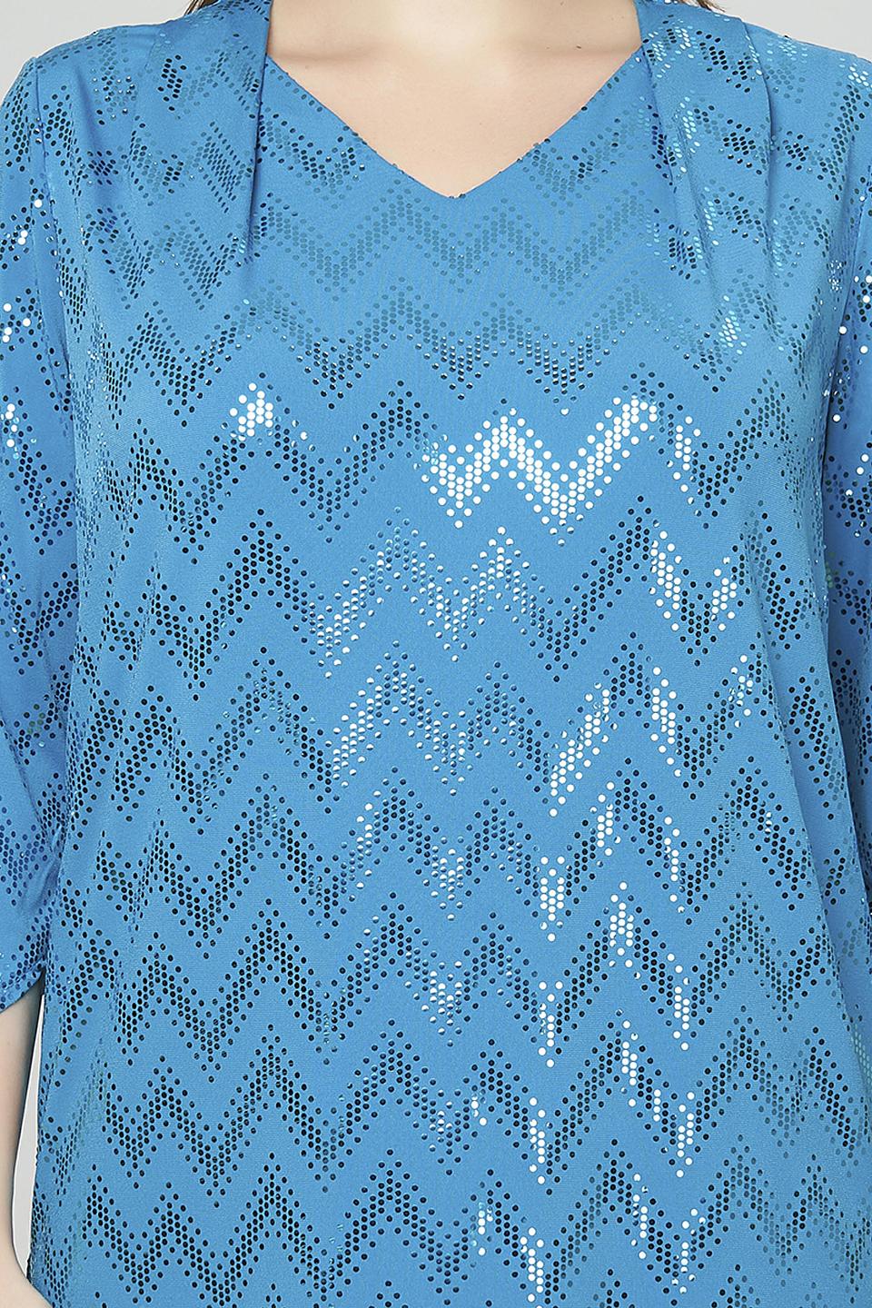 Платье OLSI Голубое с пайетками | интернет-магазин X-MODA | ХЦ